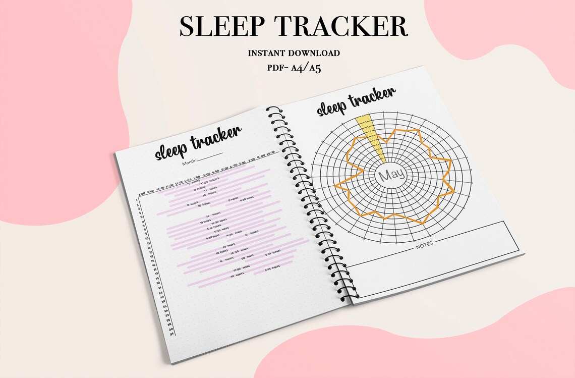 Sleep Tracker, Circular Sleep Tracker, Monthly Yearly, Sleep Round ...