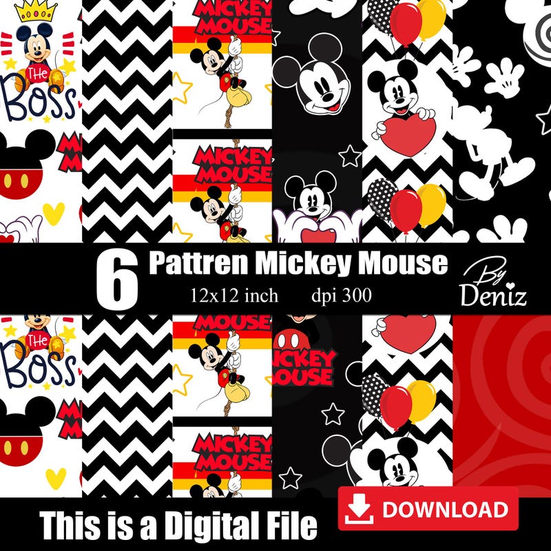 Mickey Digital Paper - Etsy