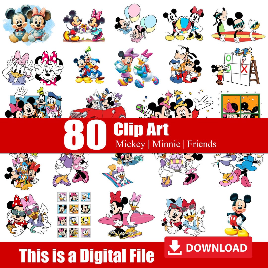 Mickey Minnie Friends 80 Clip Art - Etsy