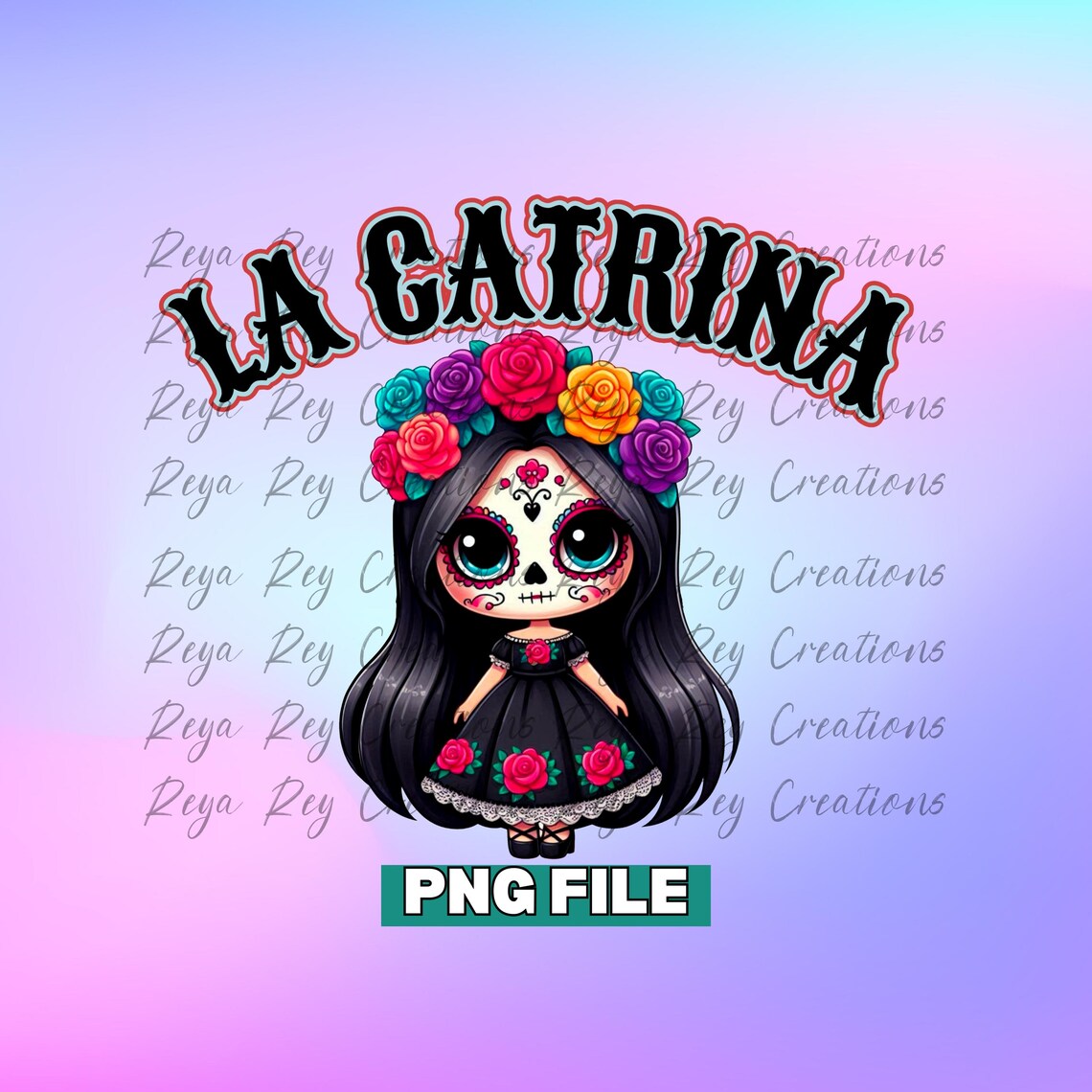La Catrina Chicana Halloween Día De Los Muertos Chibi Style Latina ...