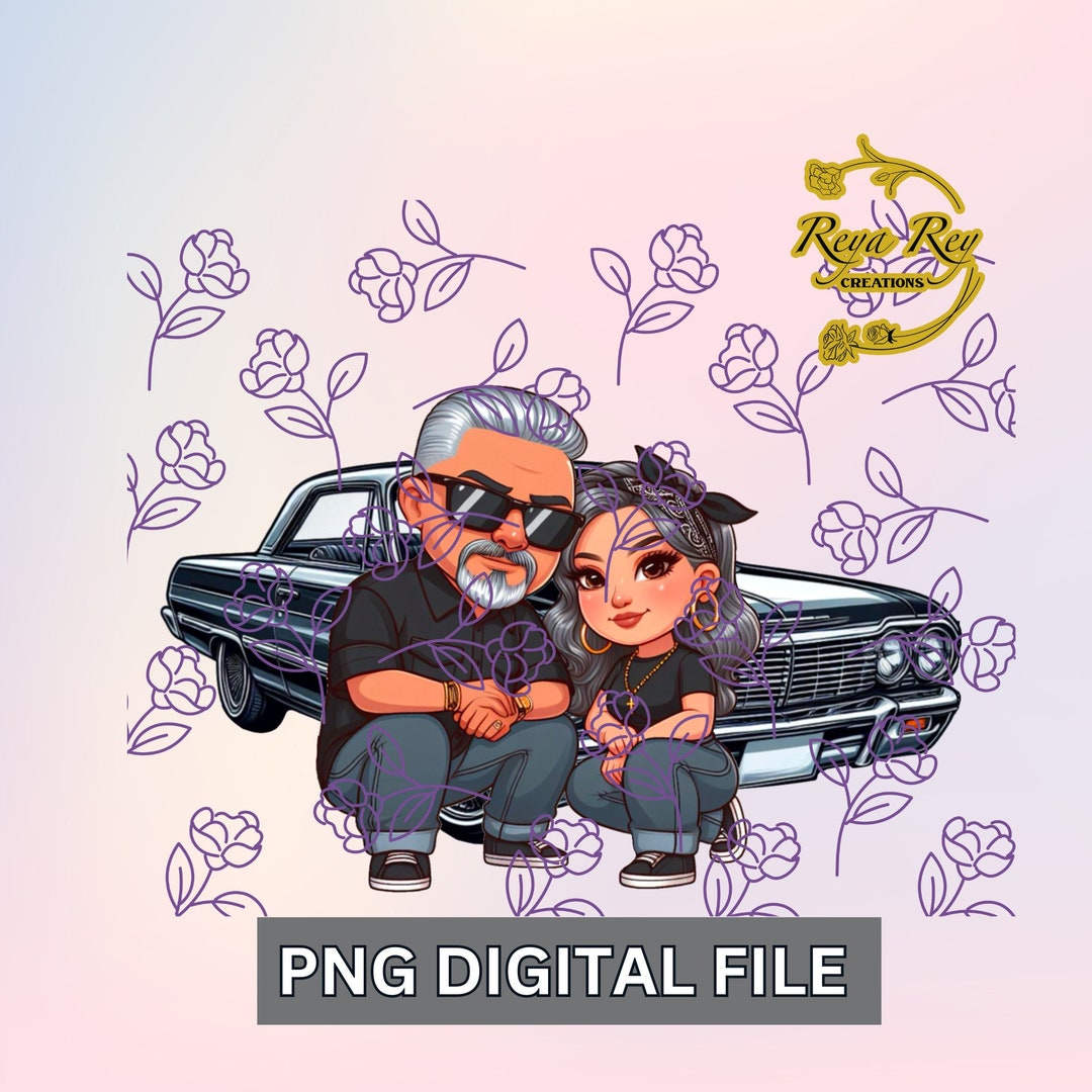 Cholo Couple PNG, Lowrider. Chola Couple Digital File, Couple Digital ...