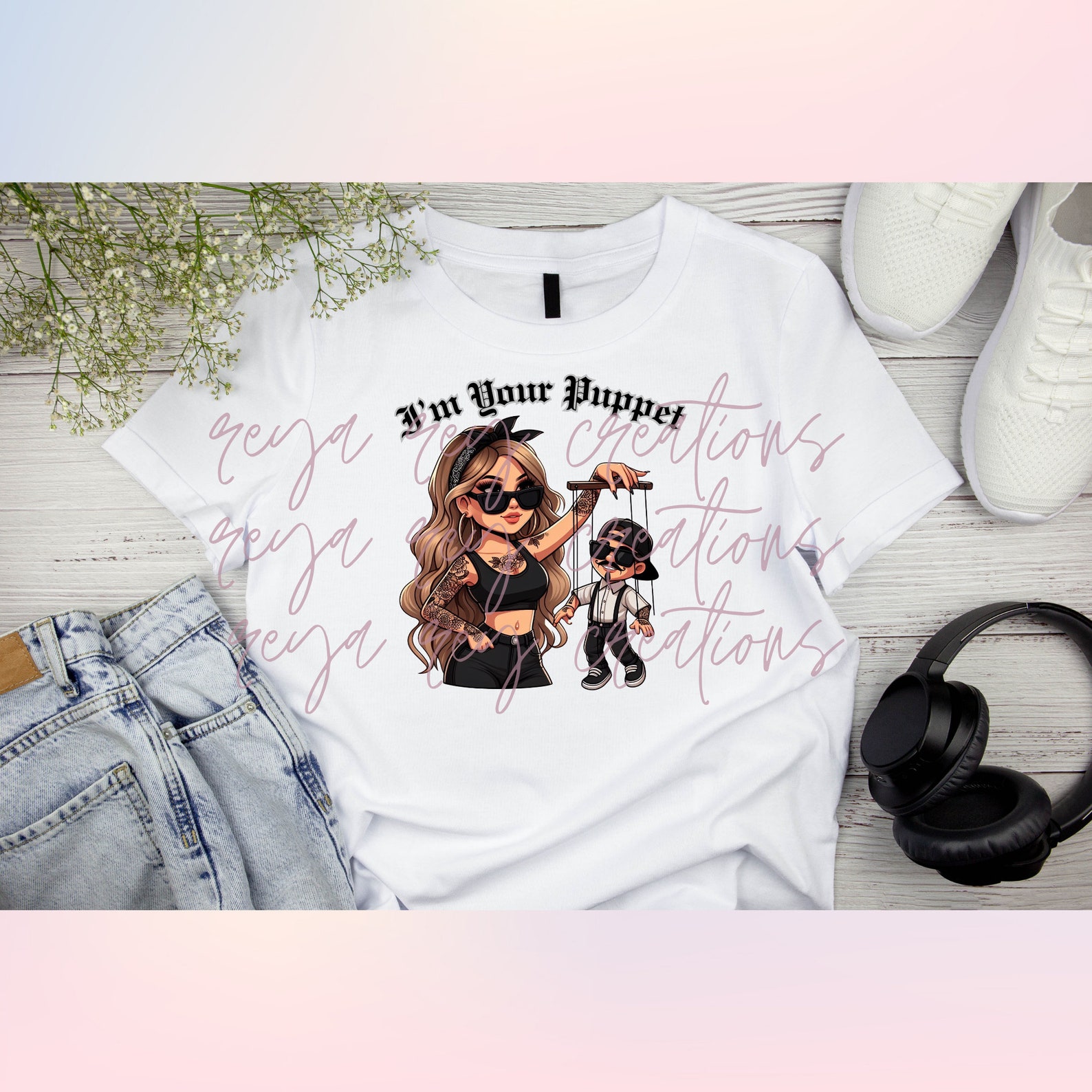 I'm Your Puppet, Chicano Cholo Couple, Old School, Backdrop, PNG Only ...