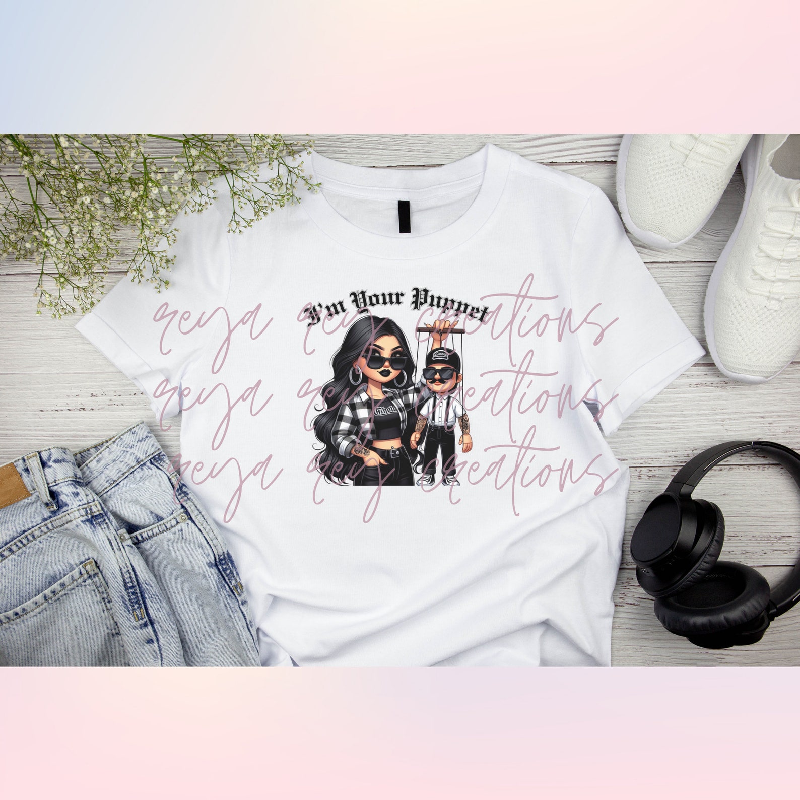 I'm Your Puppet, Chicano Cholo Couple, Old School, Backdrop, PNG Only ...