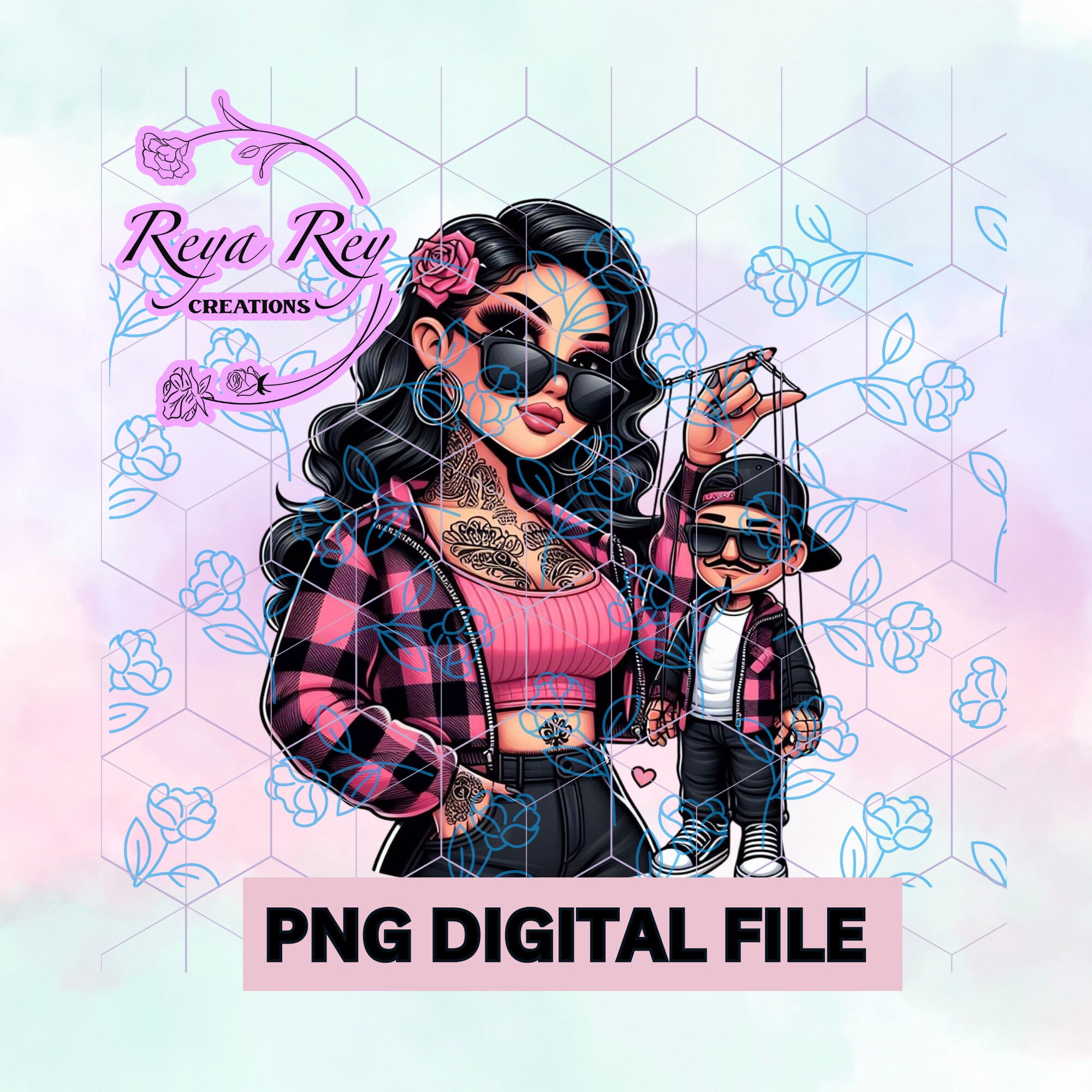 I'm Your Puppet, Chicano Cholo Couple, Old School, Backdrop, PNG Only ...