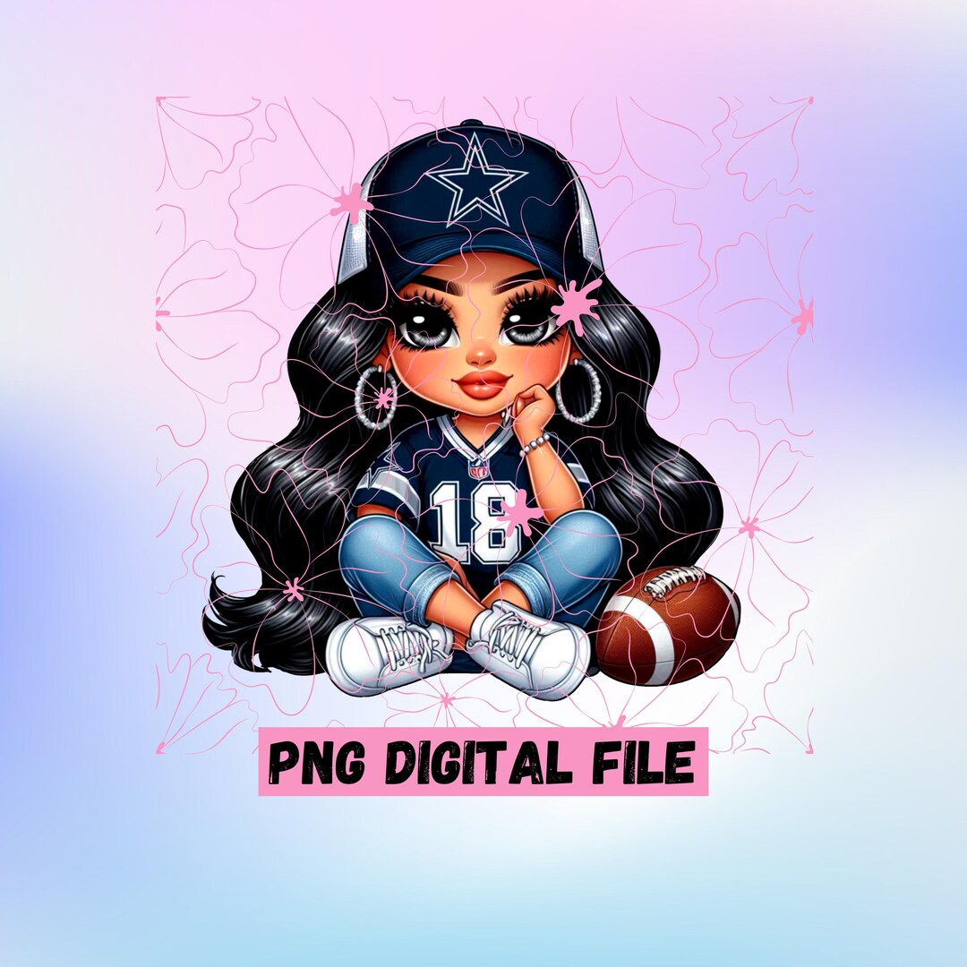 Football Girl, Blue Fan Cowboys Chicana Old School Png, Chola Girl Png ...