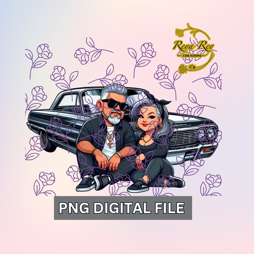 Cholo Couple PNG, Lowrider. Chola Couple Digital File, Couple Digital ...