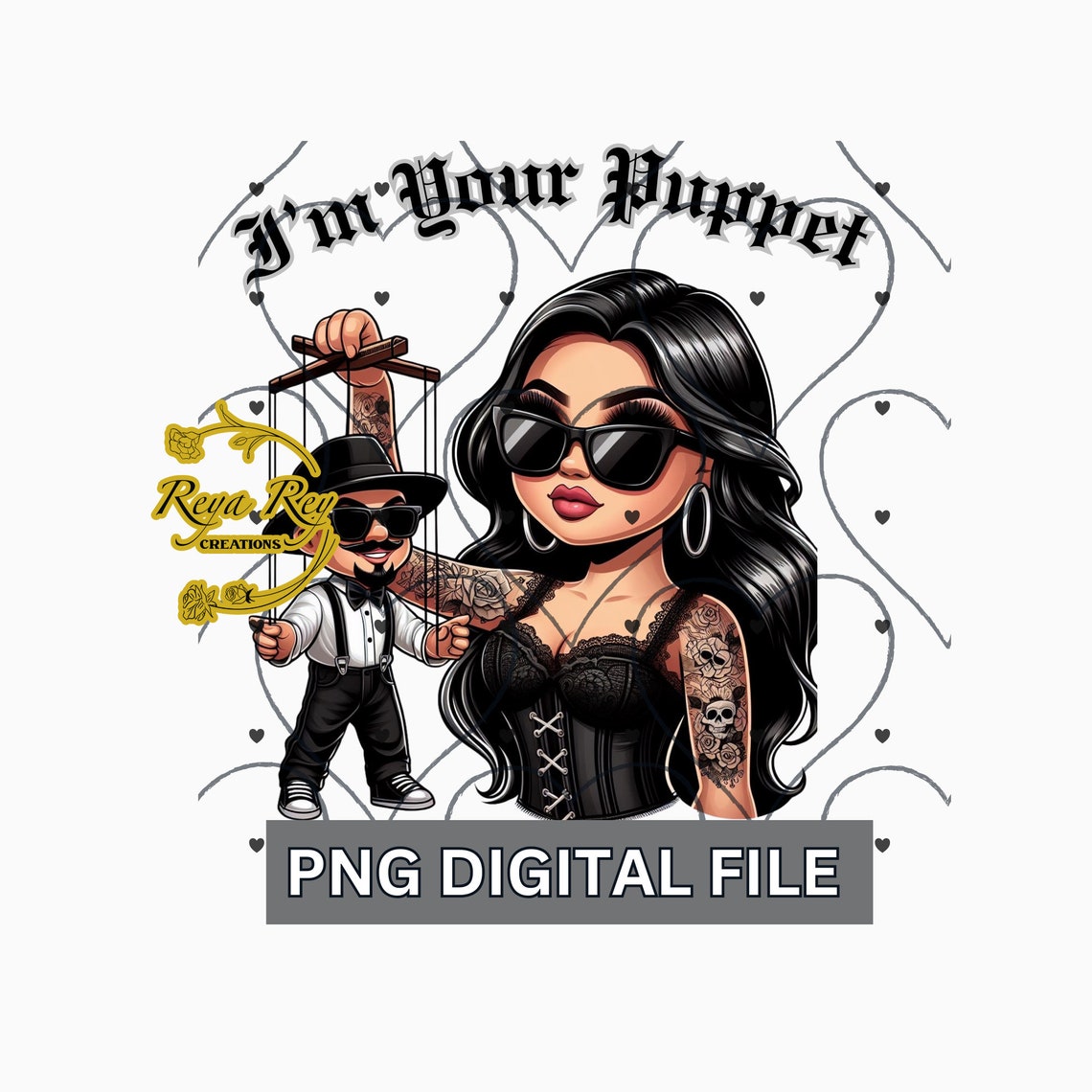 I'm Your Puppet, Chicano Cholo Couple, Old School, Backdrop, PNG Only ...