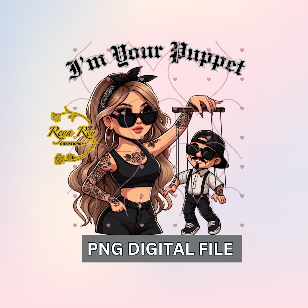 I'm Your Puppet, Chicano Cholo Couple, old school, backdrop, PNG Only ...