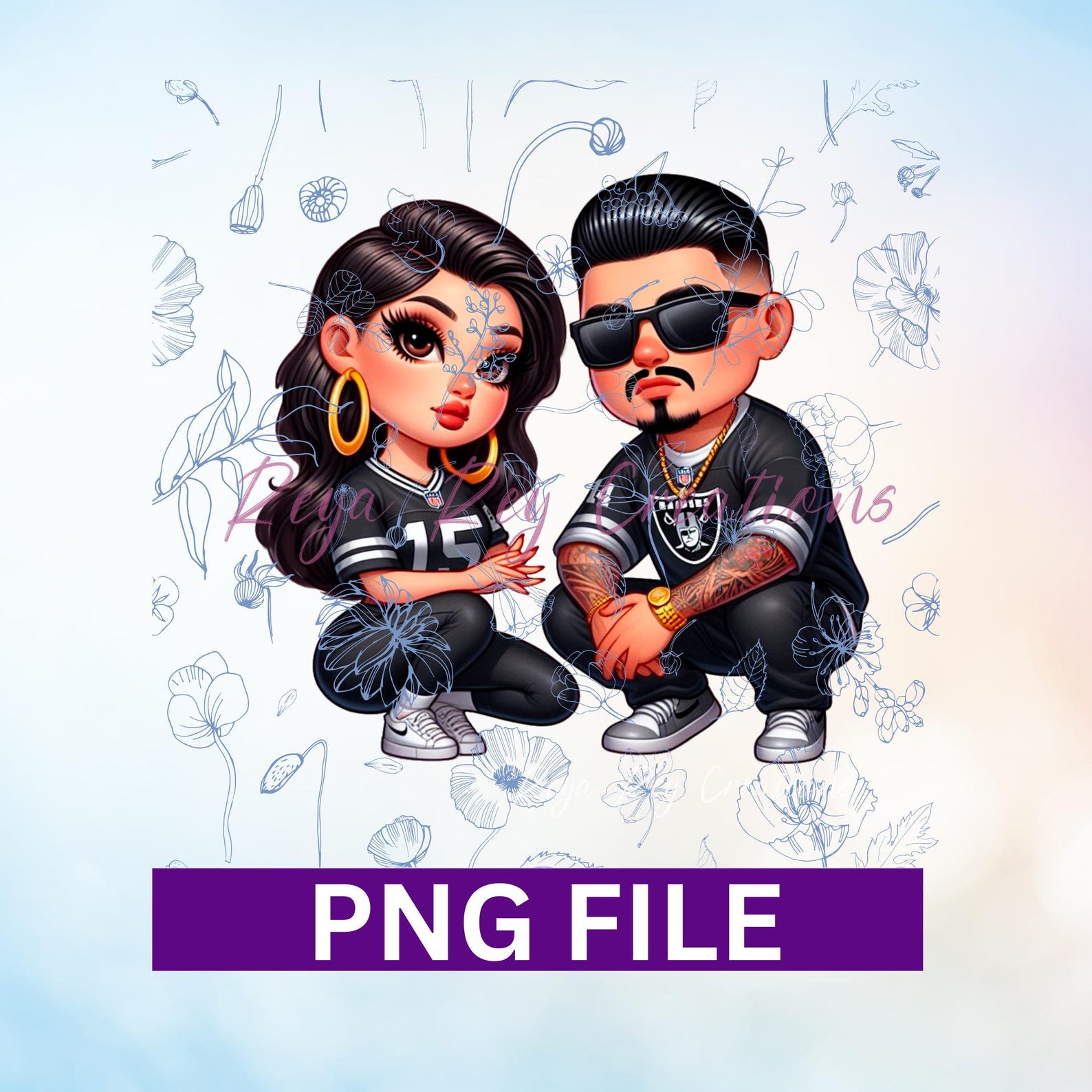 Raiders, Football PNG, Couple, Cute Chicano Couple, Chola PNG, Cholo ...