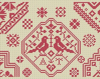 Quaker Cross Stitch Sampler Chart/pattern Using Original - Etsy