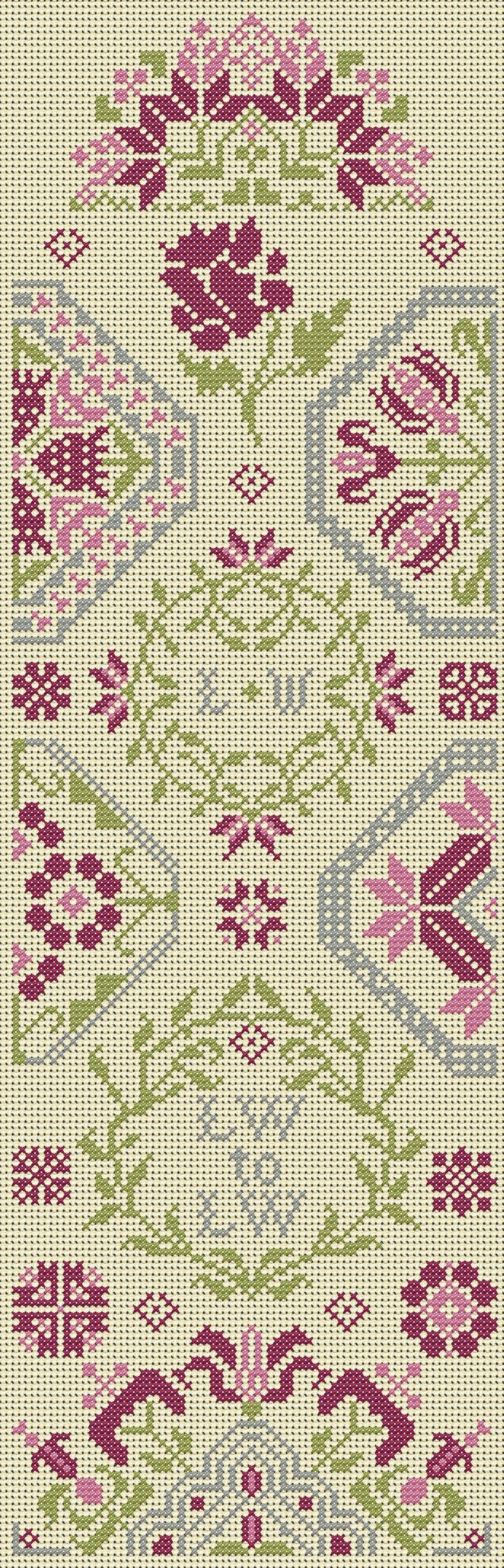Quaker Cross Stitch Sampler PDF Chart/pattern Using Original Quaker ...
