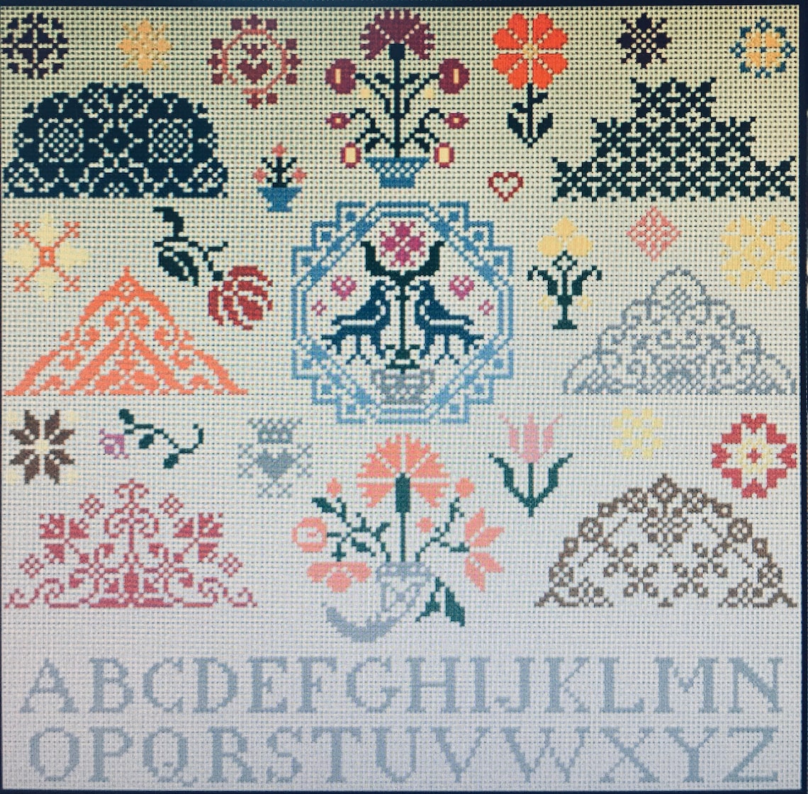 Quaker Cross Stitch Sampler Chart/pattern Using Original Quaker Motifs ...