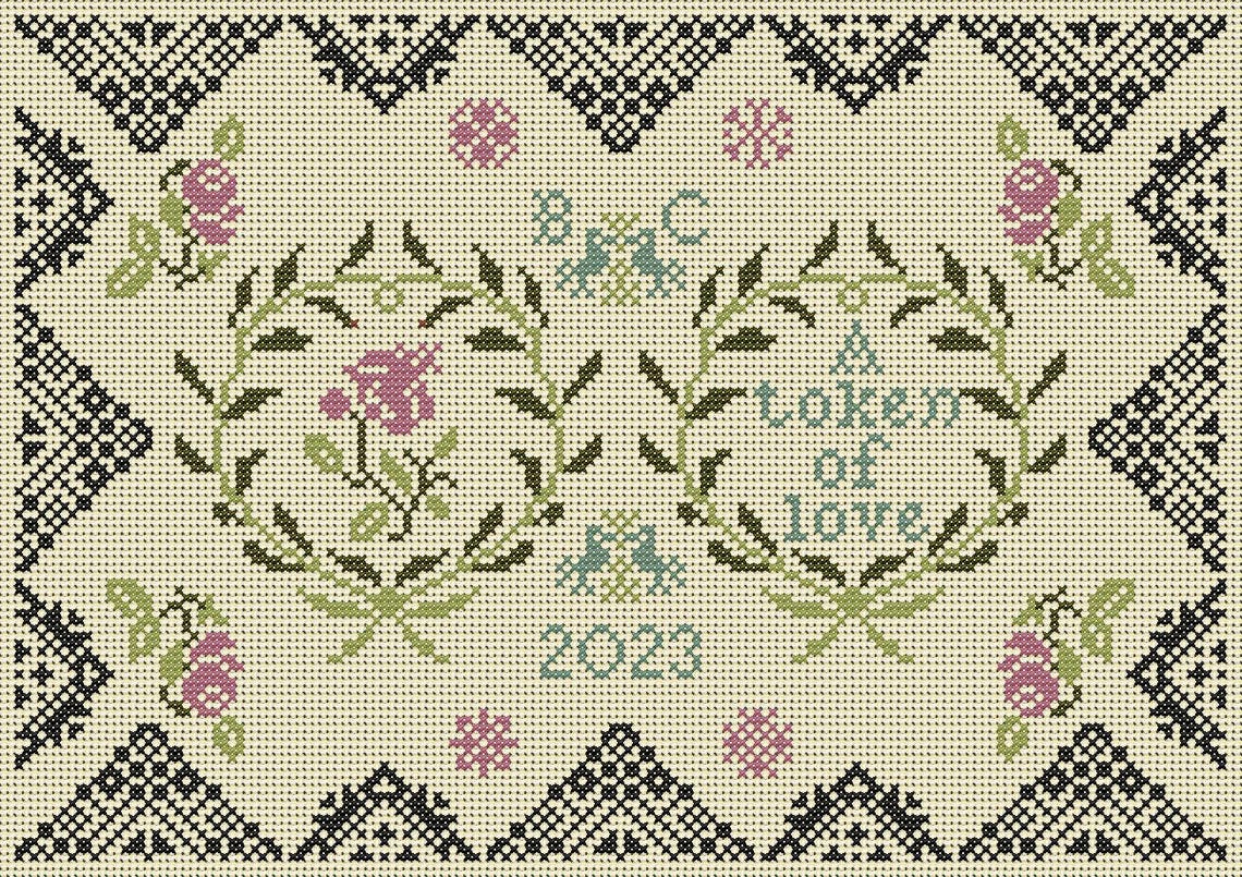 Quaker Cross Stitch Sampler PDF Chart Using Original Quaker Motifs - Etsy