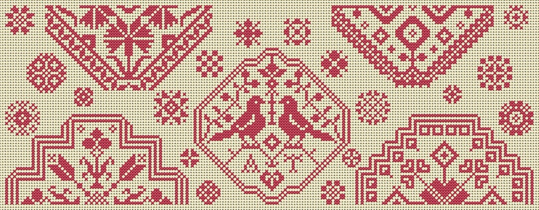 Quaker Cross Stitch Sampler PDF Chart/pattern Using Original Quaker ...