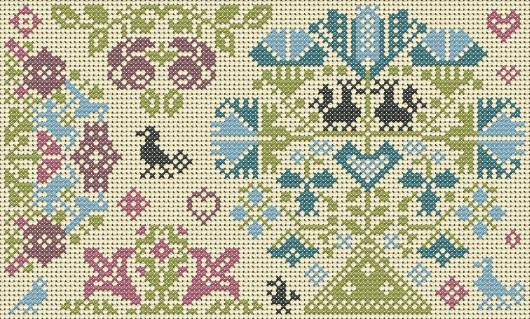 Quaker Cross Stitch Sampler PDF Chart/pattern Using Original Quaker ...