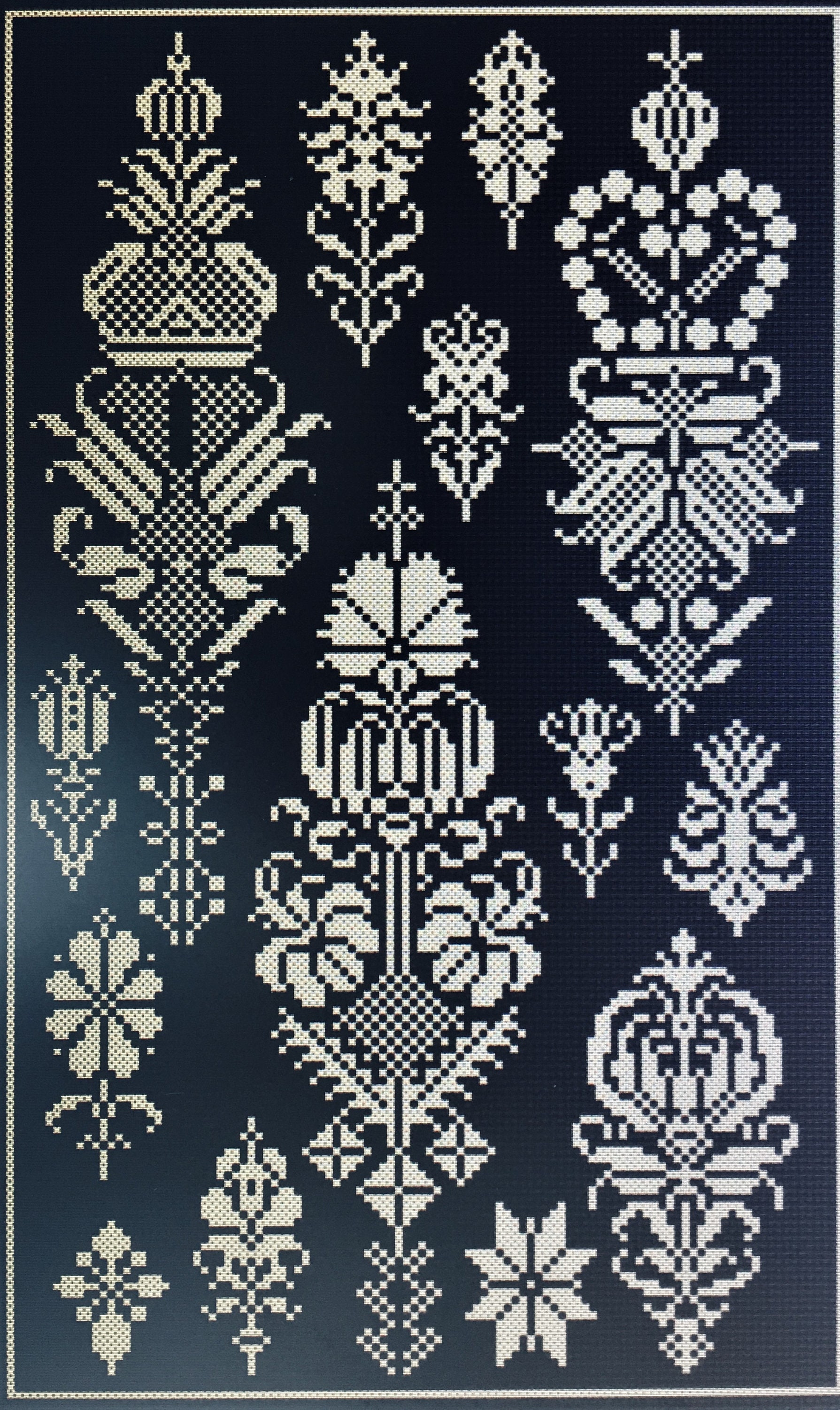 Quaker Cross Stitch Sampler Chart/pattern Using Original Quaker Motifs ...