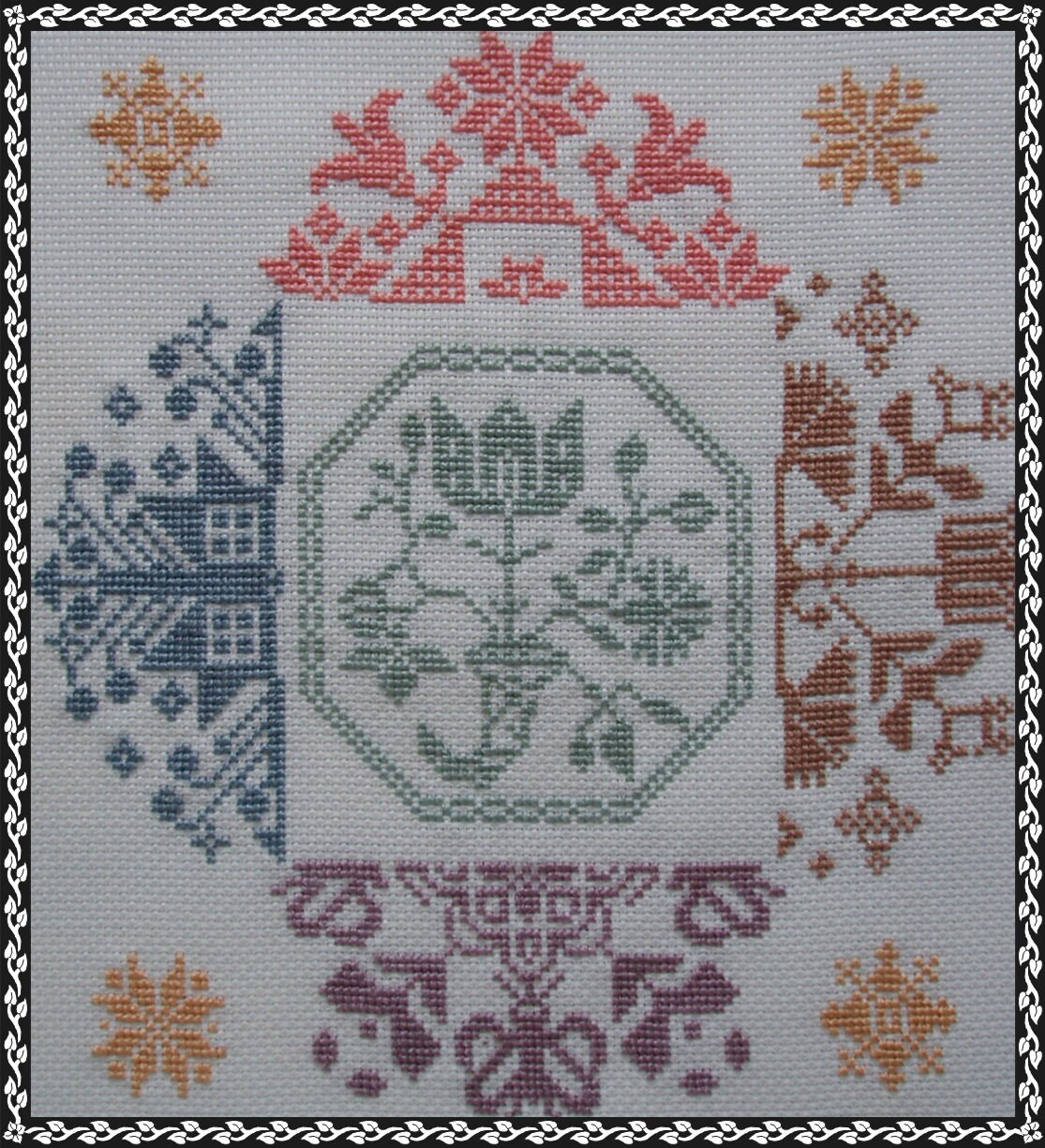 Quaker Samplers in Cross Stitch PDF Book Uses the Beautiful Medallion ...