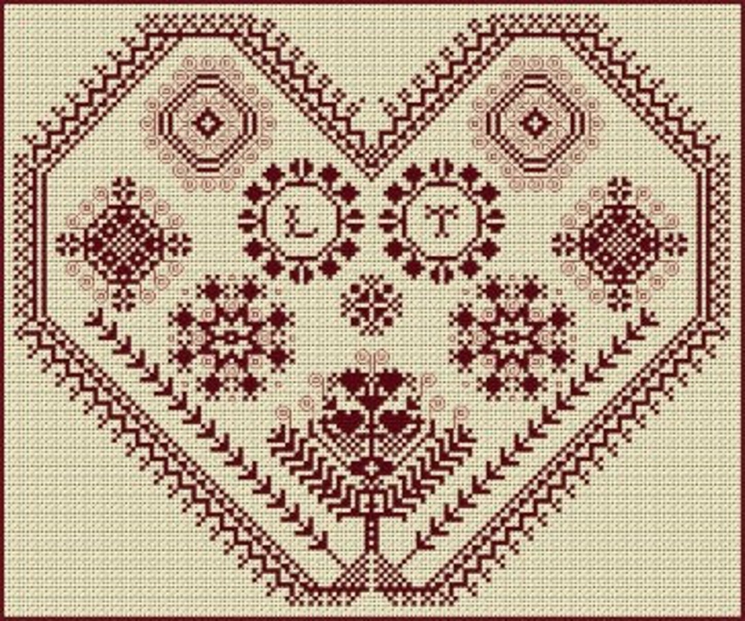 Quaker Cross Stitch Sampler Chart/pattern Using Original Quaker Motifs ...