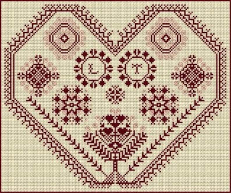 Quaker Cross Stitch Sampler Chart/pattern Using Original Quaker Motifs ...