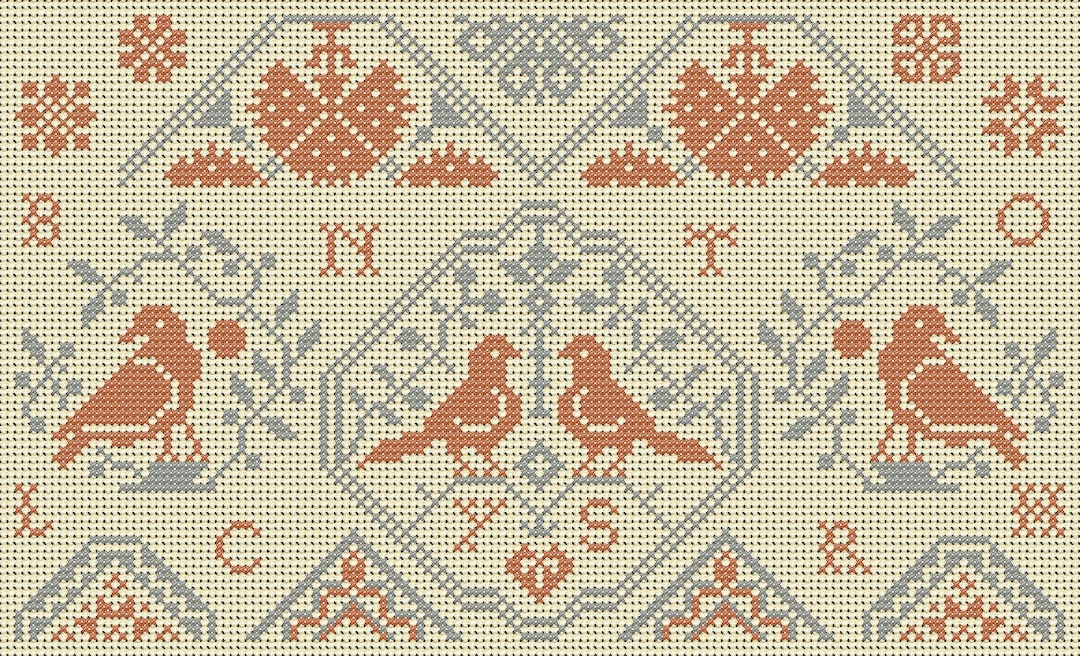 Quaker Cross Stitch Sampler PDF Chart/pattern Using Original Quaker ...