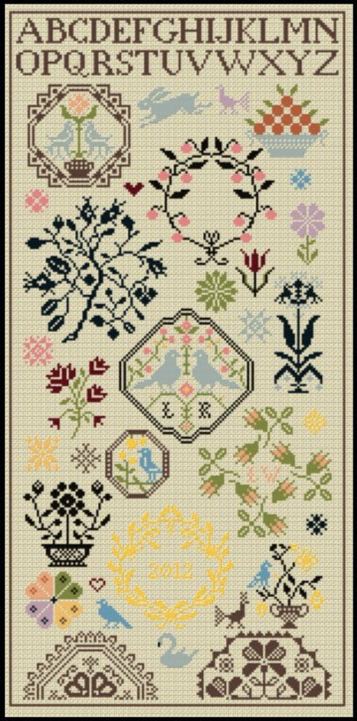 Quaker Samplers in Cross Stitch PDF Book Uses the Beautiful Medallion ...