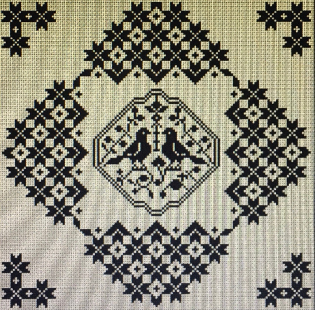 Quaker Cross Stitch Sampler Chart/pattern Using Original Quaker Motifs ...