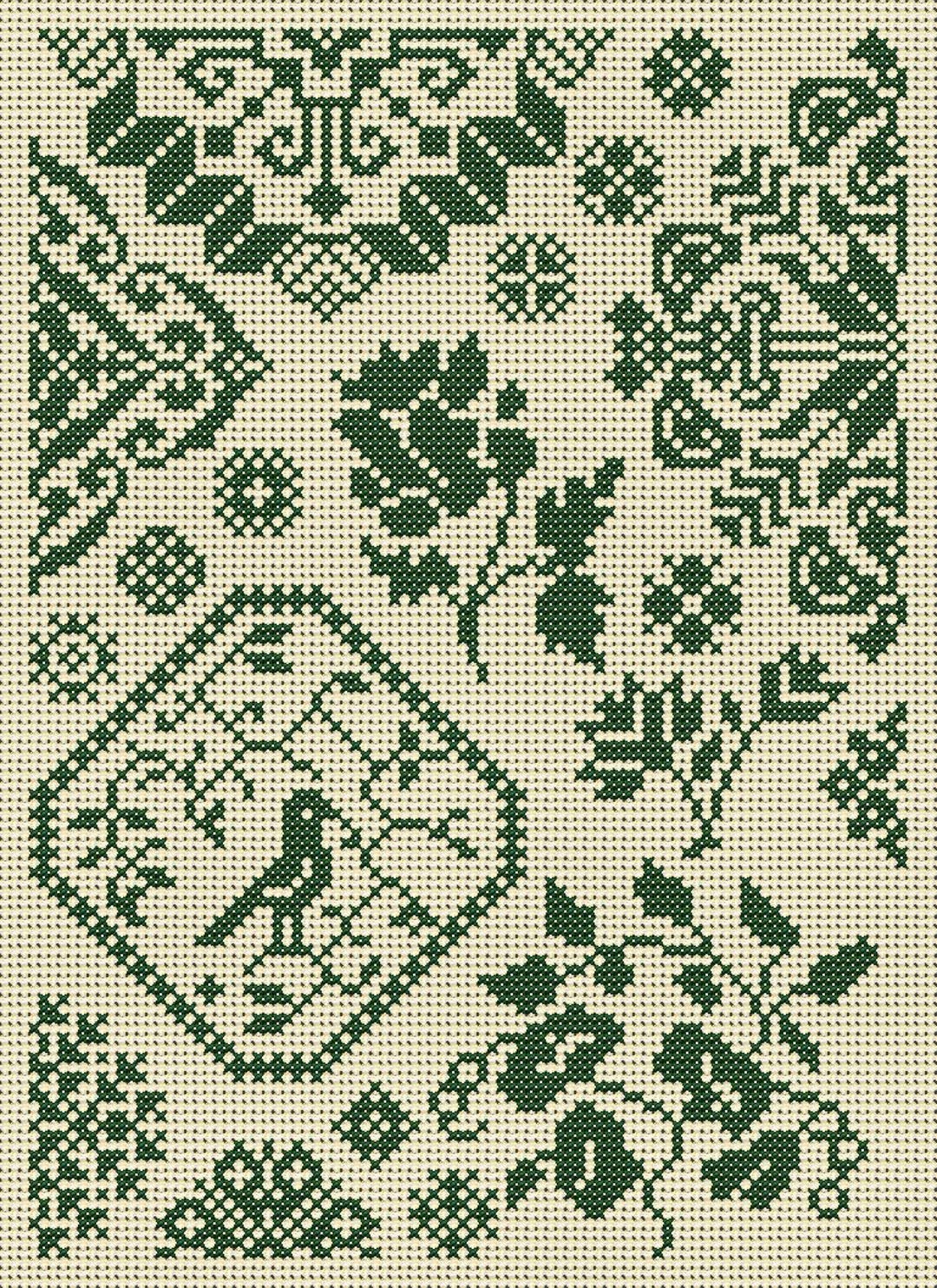 Quaker Cross Stitch Sampler PDF Chart Using Original Quaker Motifs and ...