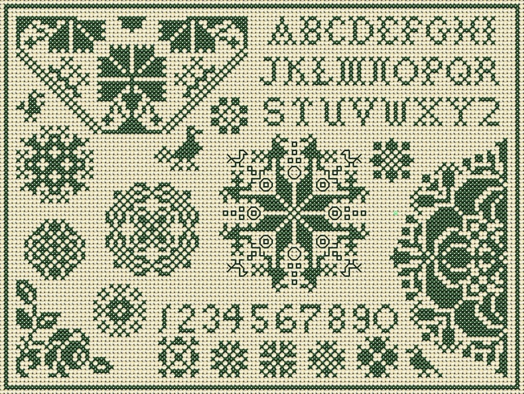 Quaker Cross Stitch Sampler Chart/pattern PDF Using Original Quaker ...