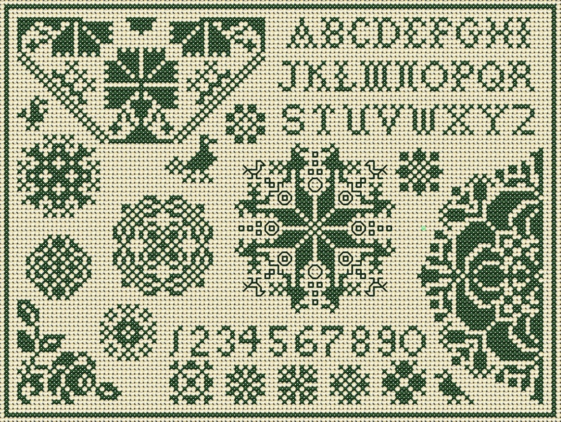 Quaker Cross Stitch Sampler Chart/pattern PDF Using Original Quaker ...