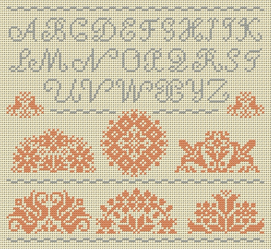 Quaker Cross Stitch Sampler PDF Chart/pattern Using Original Quaker ...