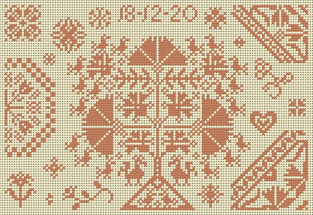 Quaker Cross Stitch Sampler PDF Chart/pattern Using Original Quaker ...