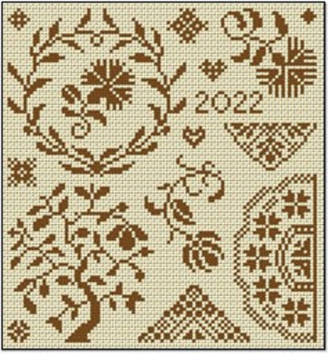 Quaker Cross Stitch Sampler PDF Chart/pattern Using Original Quaker ...