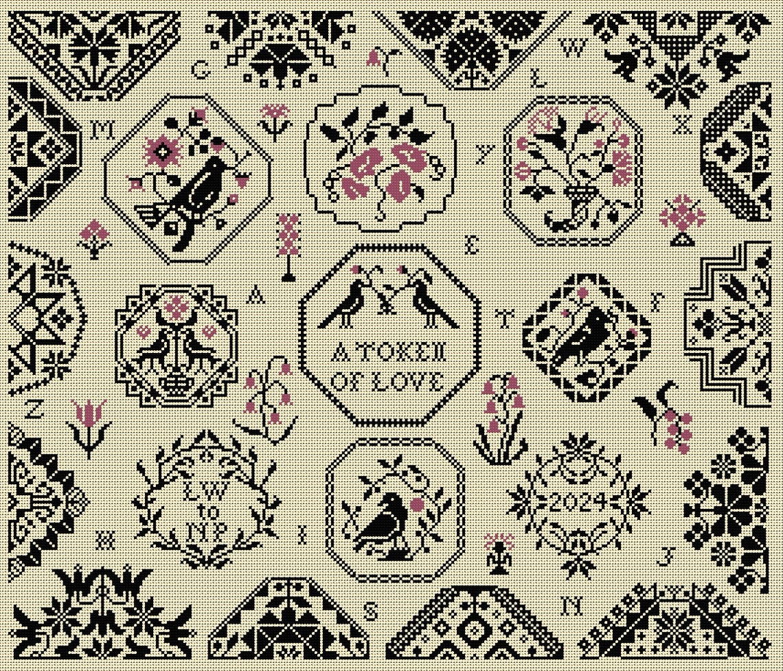 Quaker Cross Stitch Sampler PDF Chart/pattern Using Original Quaker ...