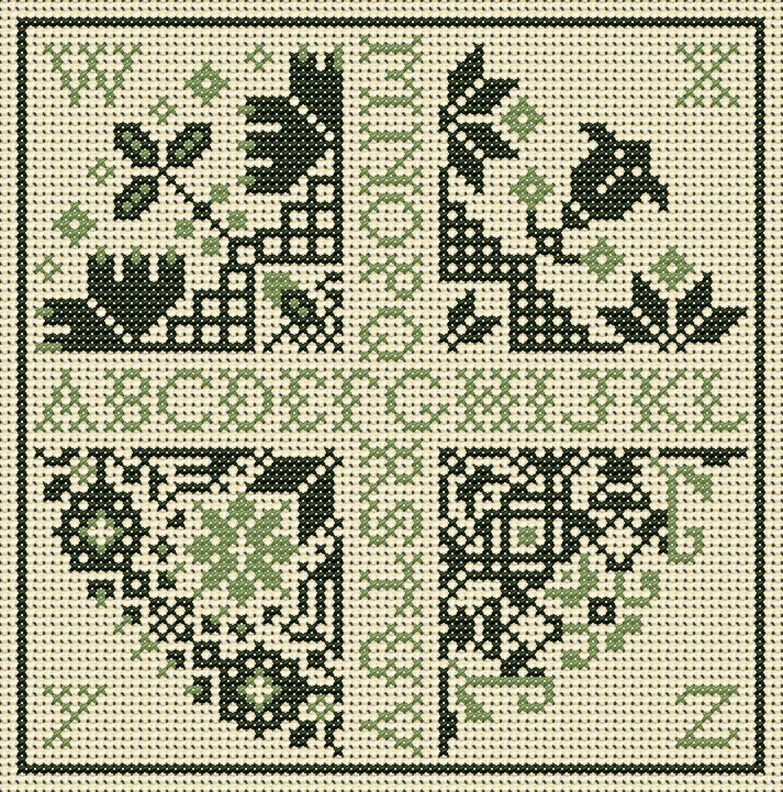 Quaker Cross Stitch Sampler PDF Chart/pattern Using Original Quaker ...
