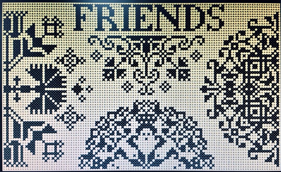 Quaker Cross Stitch Sampler Chart/pattern Using Original Quaker Motifs ...