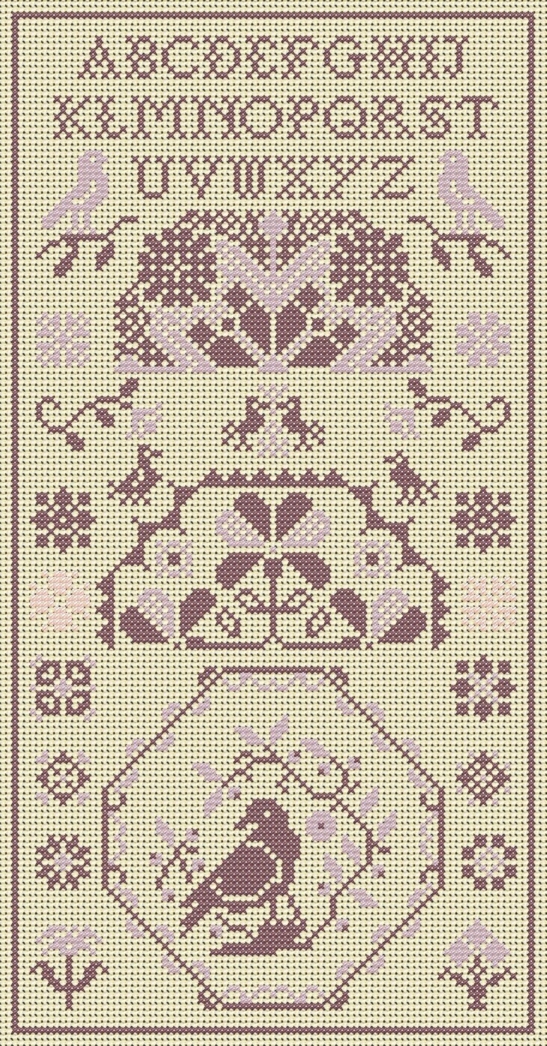 Quaker Cross Stitch Sampler PDF Chart/pattern Using Original Quaker ...