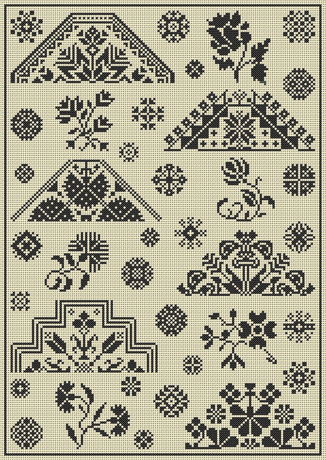 Quaker Cross Stitch Sampler PDF Chart/pattern Using Original Quaker ...