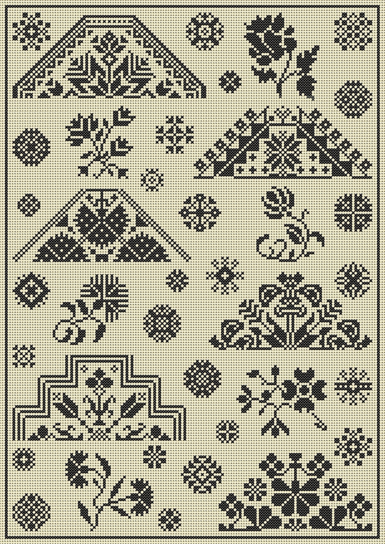 Quaker Cross Stitch Sampler PDF Chart/pattern Using Original Quaker ...