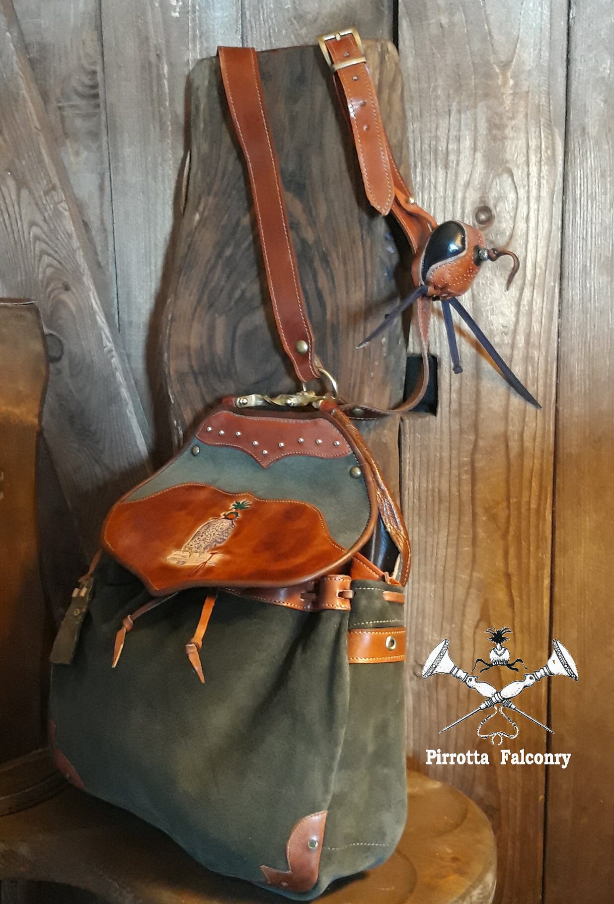 Falconry bag - Leather bag - Hunting bag - Personalized Bag - Genuine ...