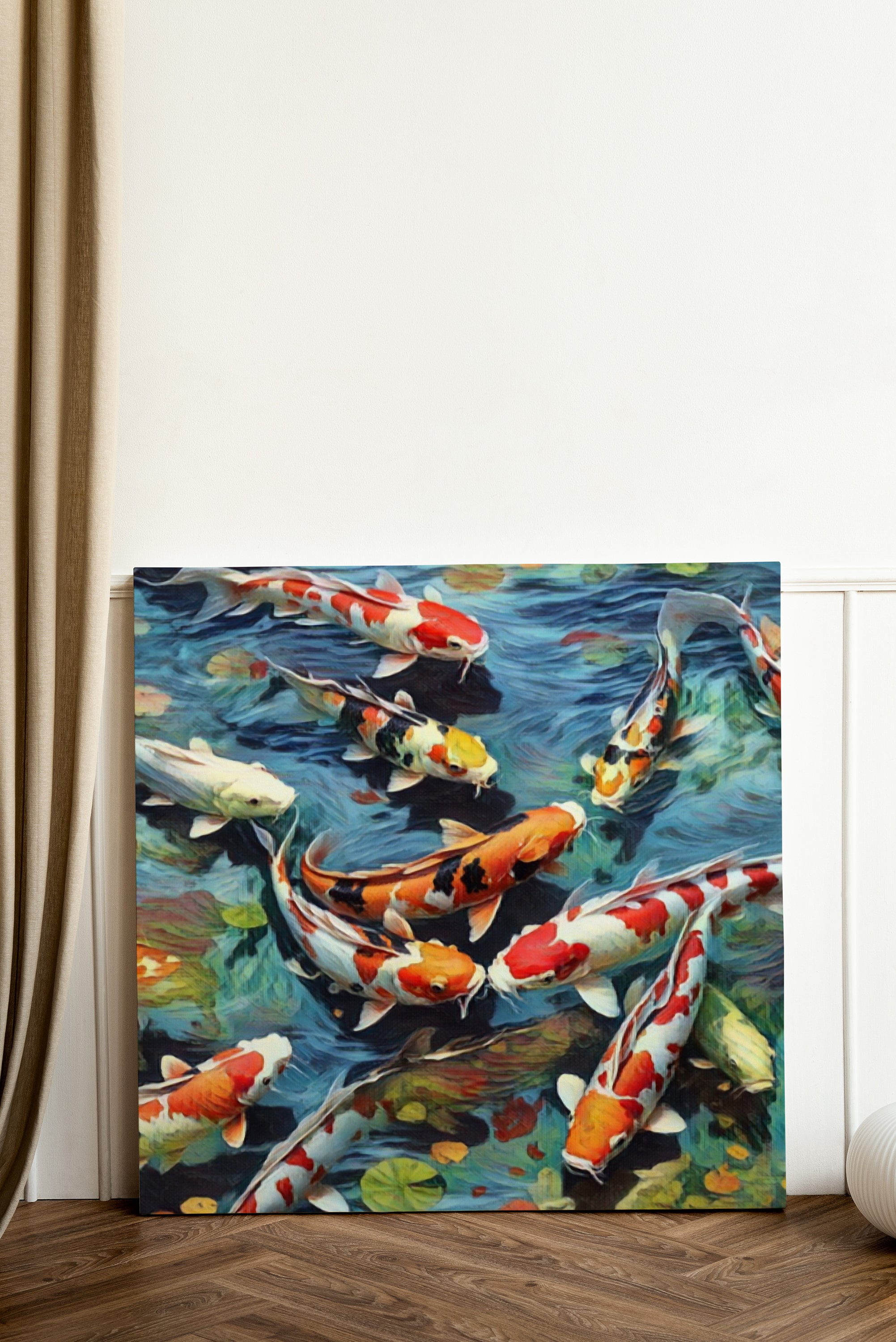 Koi Fish Oil Painting,original Oil Painting on Canvas,koi Fish Wall ...