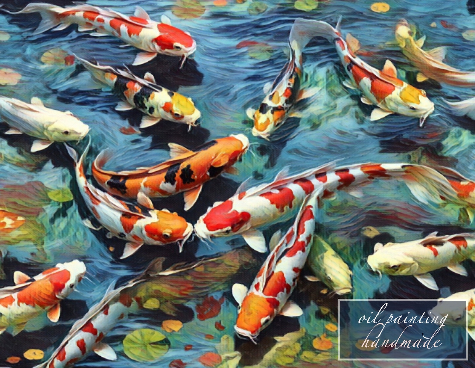 Koi Fish Painting, Large Japandi Art, Koi Fish Decor, Japanese Koi Fish ...