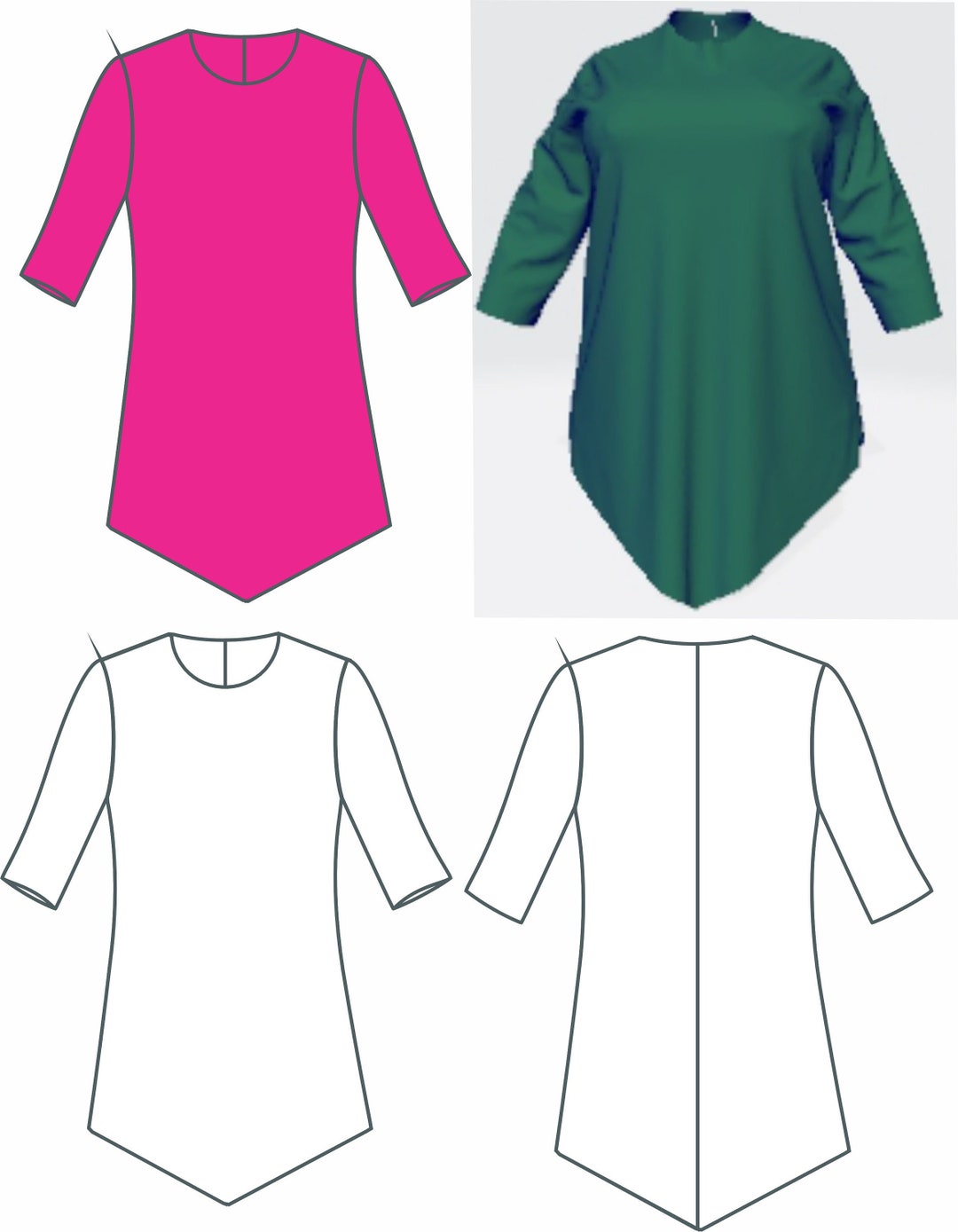 Ladies Diamond Hem Top - PDF - Digital Pattern - Sizes Are in US2 ...