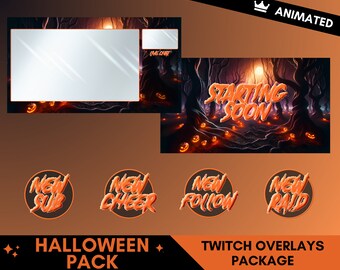 Professional Orange Overlay Clean Stream Overlays Package for Twitch ...