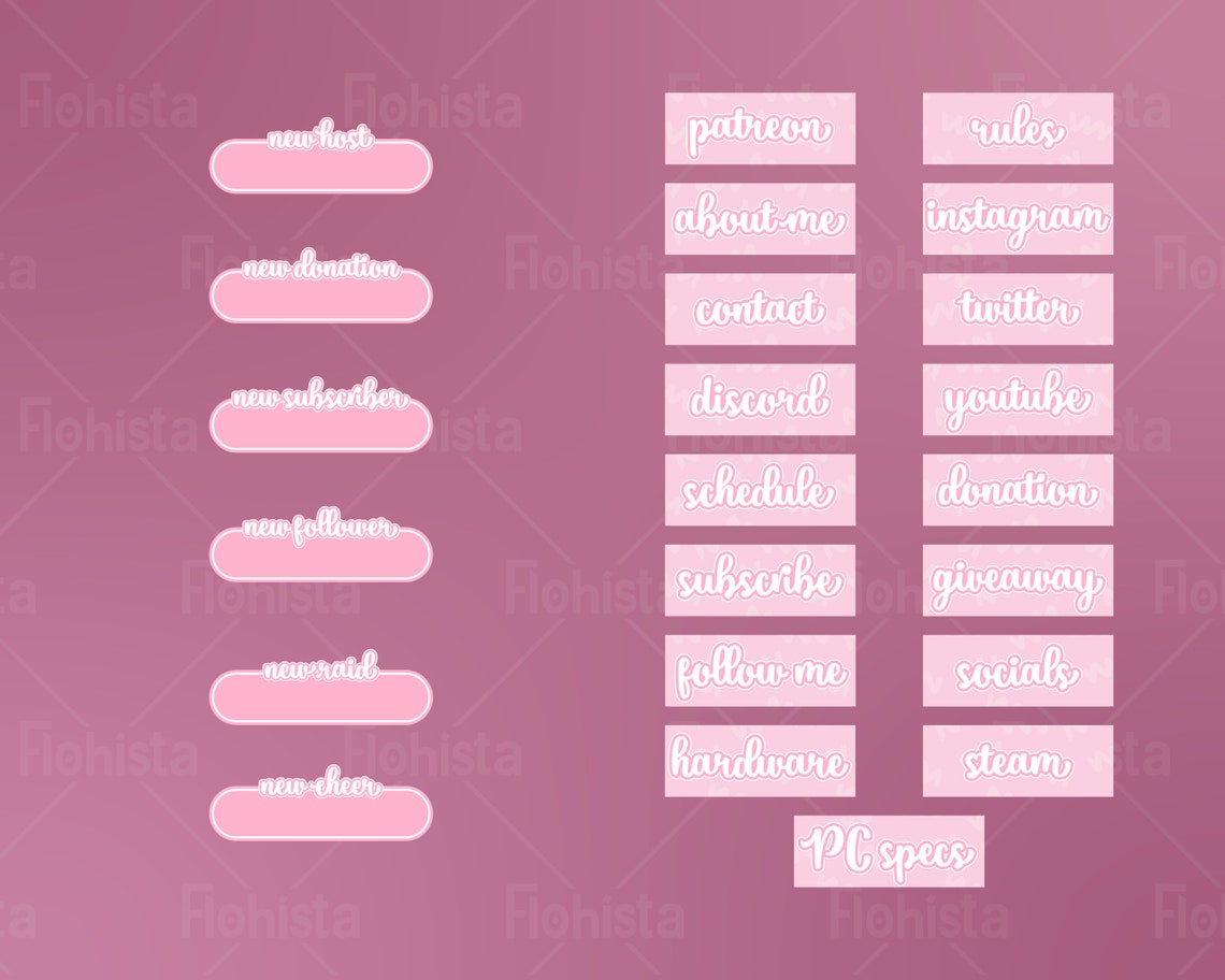 Twitch Overlay Oslo Overlays Packtwitch Stream Pink OBS Streamlabs ...