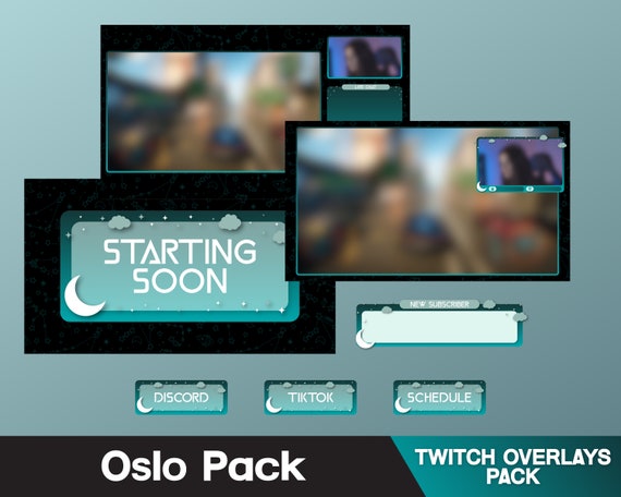 Twitch Overlay Oslo Overlays Packtwitch Stream Aqua Sky & - Etsy Canada