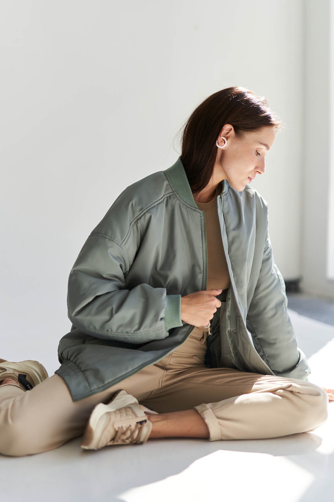 Mint Long Bomber Jacket With Pockets - Etsy