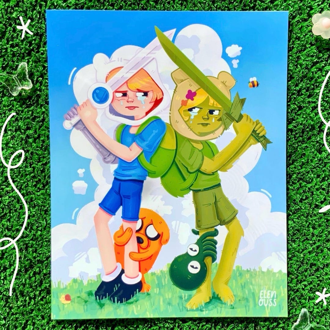 Adventure Time Adventure Time A5 Print Finn and Fern Finn and Jake - Etsy