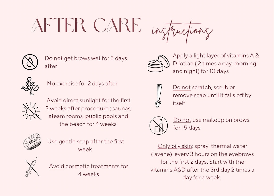 Microblading After Care Instructions - Etsy