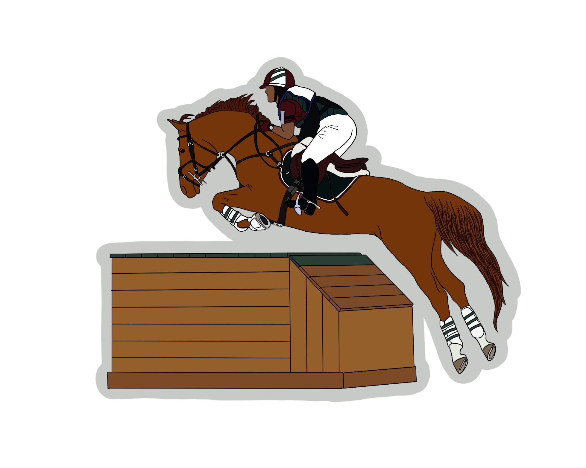 Chestnut Horse Jumping
