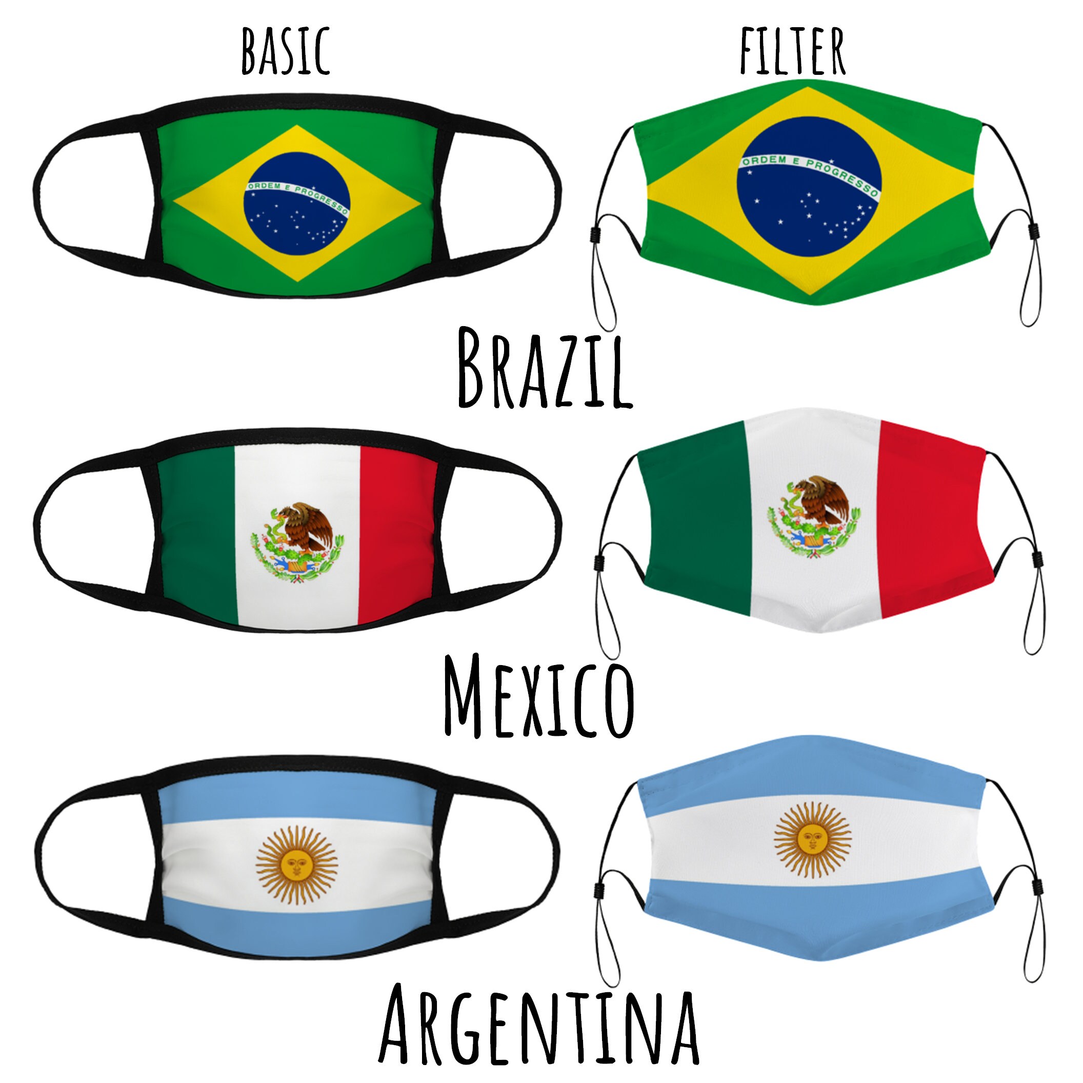 Country Flag Face Mask American Flag Union Jack Canadian - Etsy